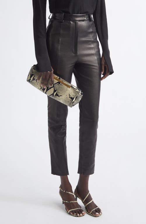 KHAITE Donna Snakeskin Embossed Evening Clutch